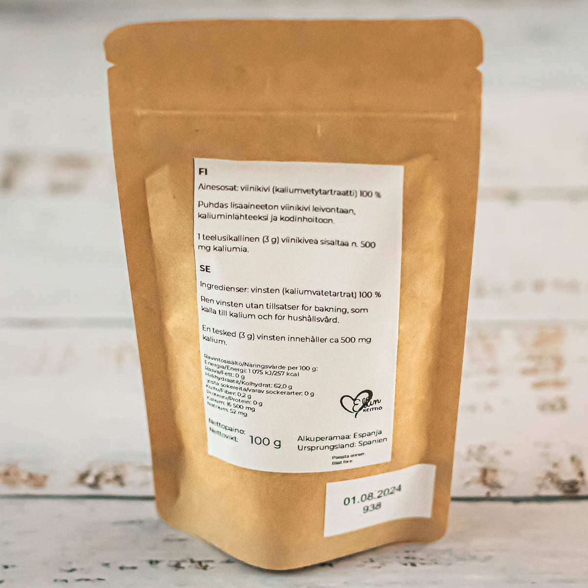 Ellin keittiö — Ellin 100 % viinikivi, 100 g