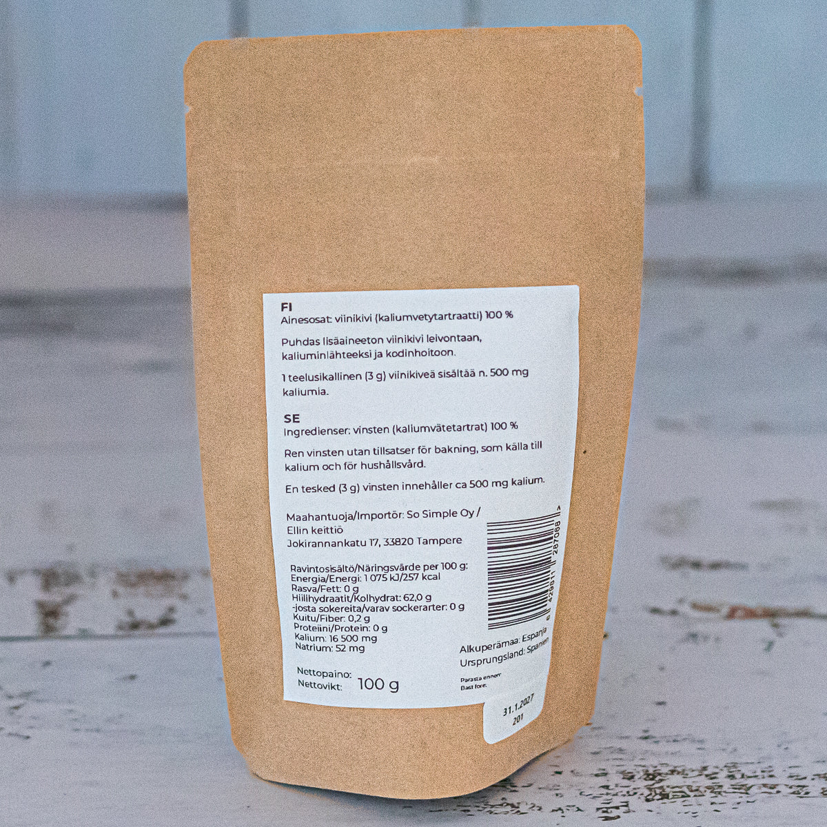 Ellin keittiö — Ellin 100 % viinikivi, 100 g